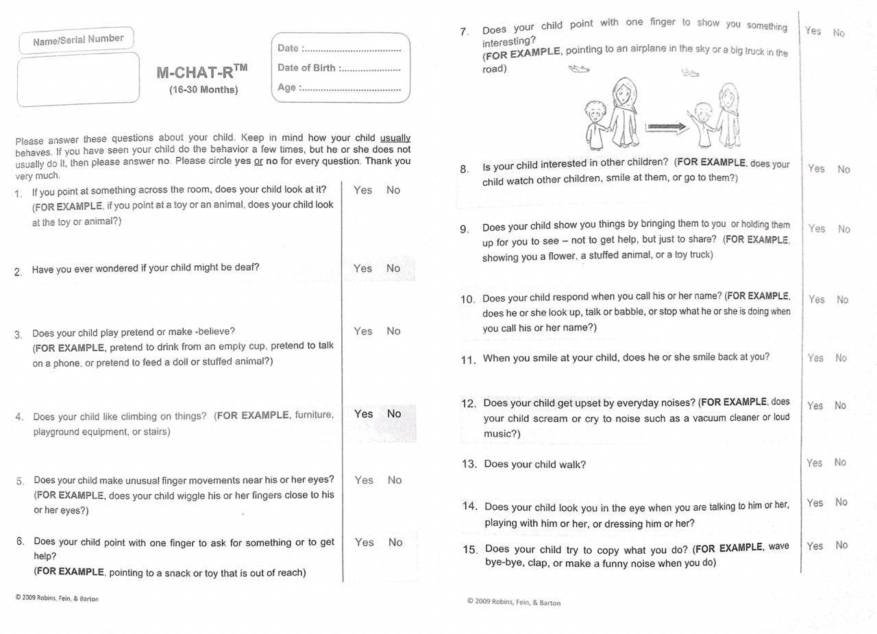 EARLY SCREENING OF AUTISM SPECTRUM DISORDER IN CHILDREN WITH M-CHAT