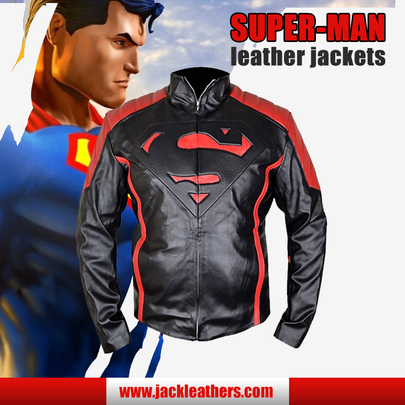 Black Superman SuperHero Leather Jacket