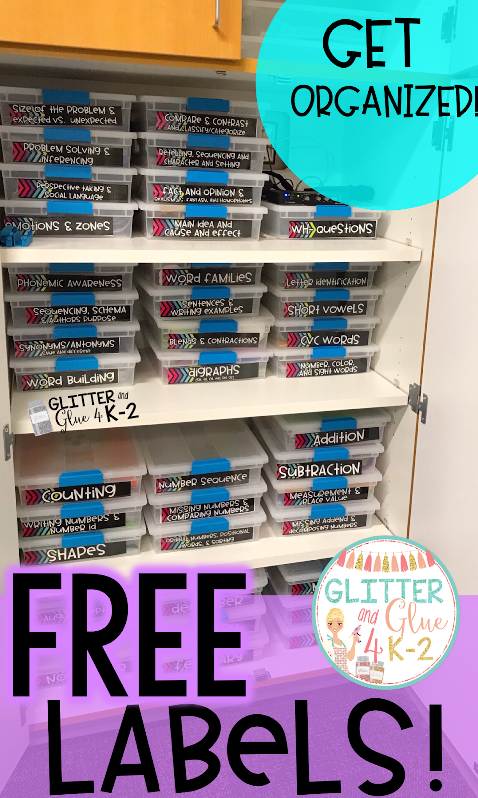 Classroom Organization Freebie! | Glitter and Glue 4 K-2