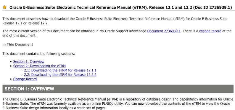 The Updated Oracle EBS Electronic Technical Reference Manual (eTRM ...