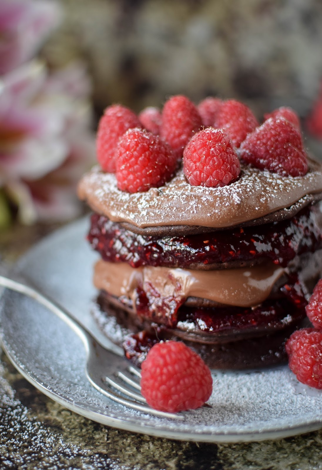 Raspberry Nutella Pancakes Recipe - Katiecakes