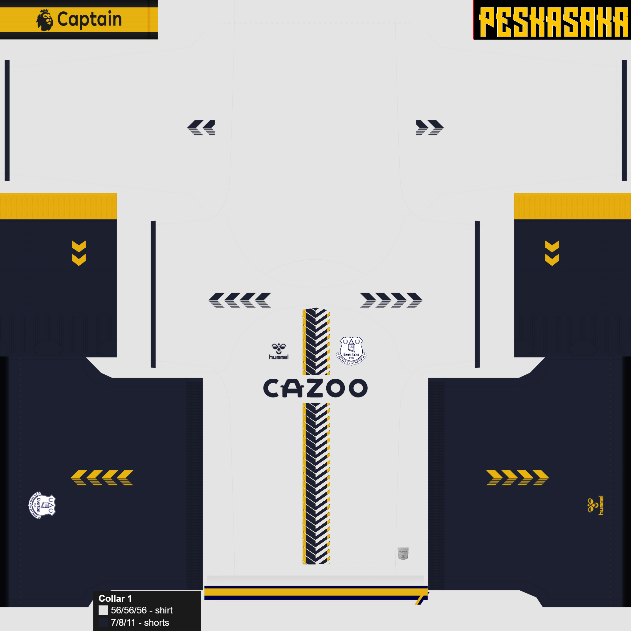 Kit Everton 2021/22 para Efootball PES 2021