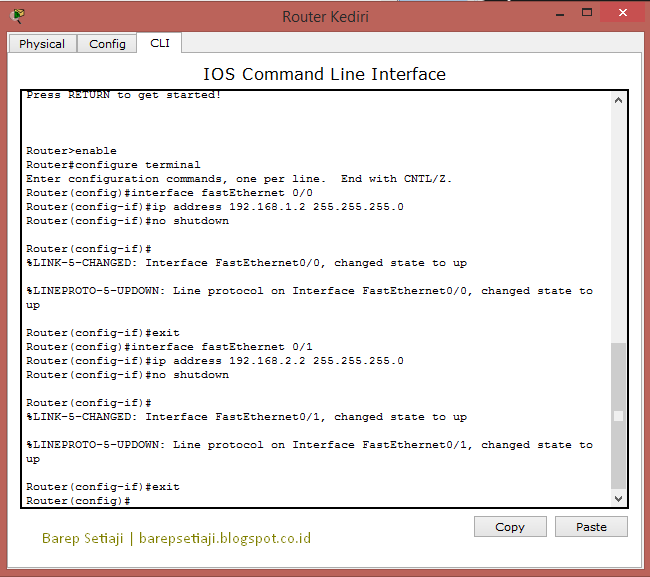 Cara mengonfigurasi Router menggunakan CLI di Cisco Packet Tracer ...