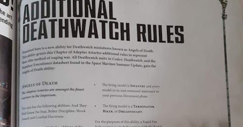 Deathwatch Rules Leaked from White Dwarf - Faeit 212
