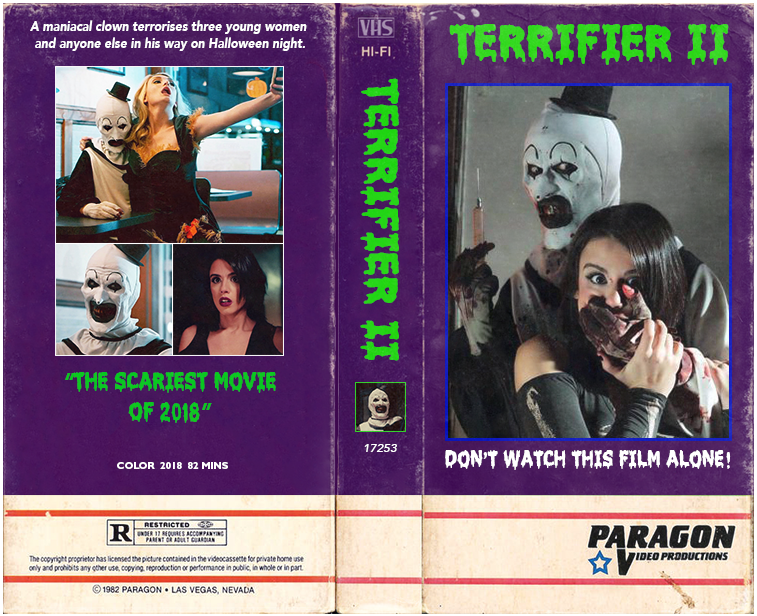 TERRIFIER (2017) VHS, DVD and BLU-RAY Covers - Creeper Features