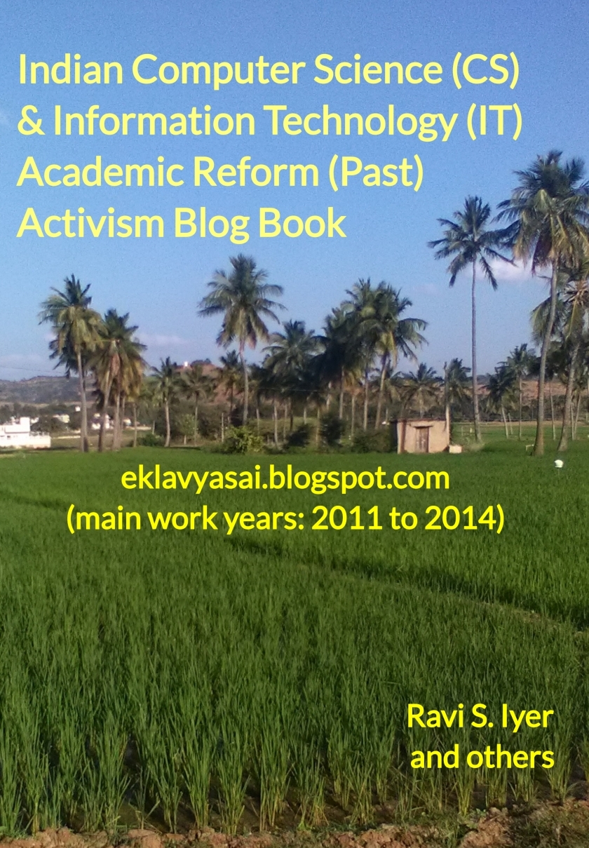 Indian CS & IT Academic Reform (Past) Activism: First attempt at simple ...