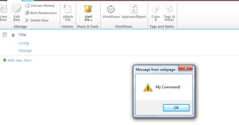 Me And My Sharepoint Sharepoint 2010 Ribbon Button