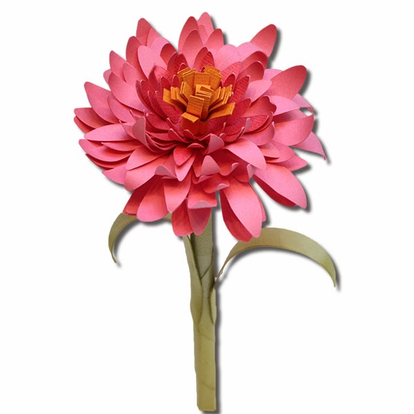 3D Gerbera Daisy and Fringe Flower | Bits of Paper