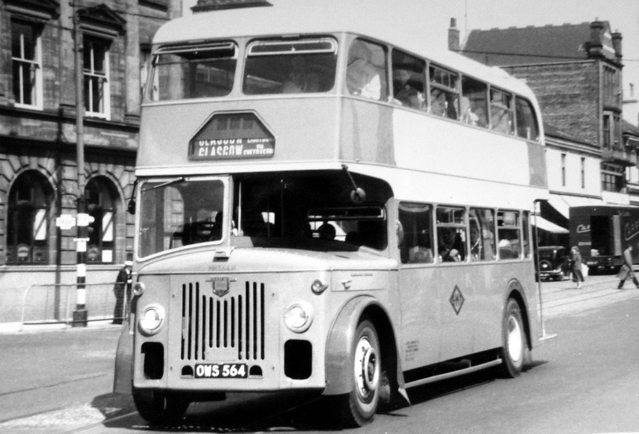 Tour Scotland: Old Photographs Double Decker Passenger Bus Paisley Scotland
