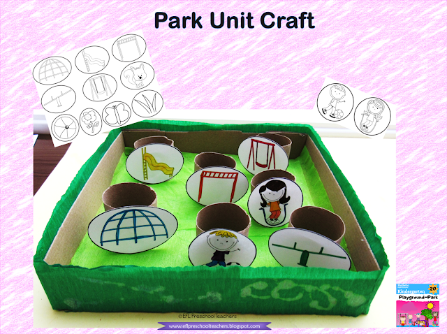 ESL/EFL Preschool Teachers: Park or playground printable book, craft ...