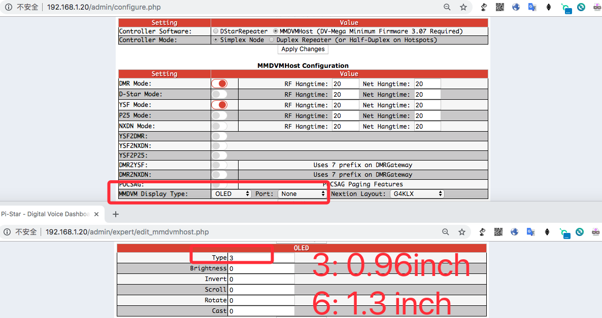 MMDVM REPEATER @BI7JTA: OLED setting for Pi-Star