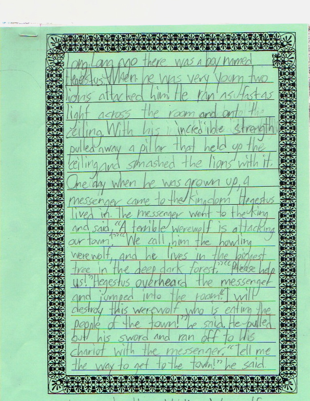 Creative Writing in the Elementary Classroom: Writing a Greek Myth
