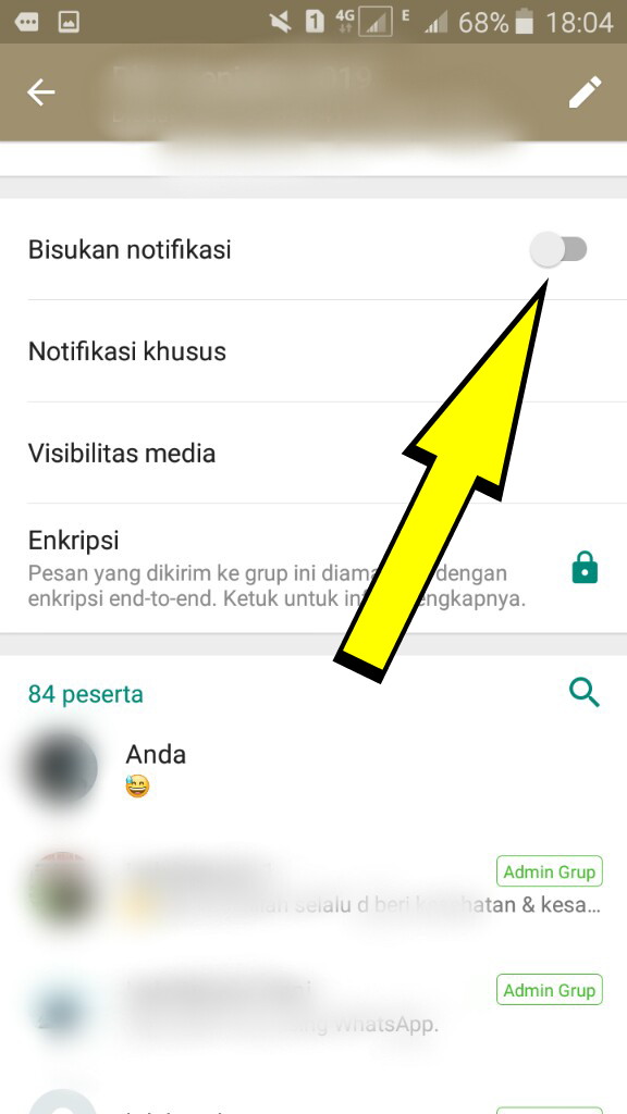 Cara Menonaktifkan Pemberitahuan Atau Notifikasi Grup WA Whatsapp