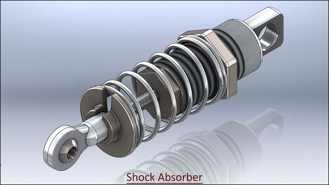 3D Solid Modelling Videos: Shock Absorber (SolidWorks 2015 Tutorial)