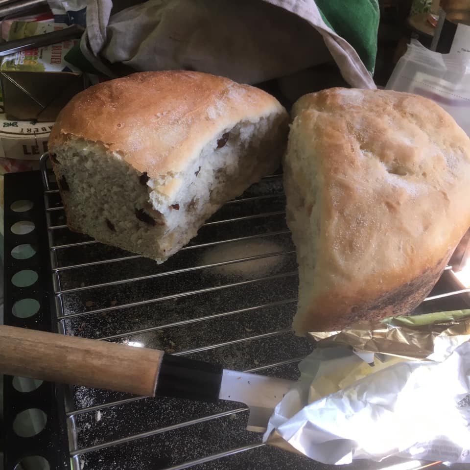 upside down in cloud: cockle bread