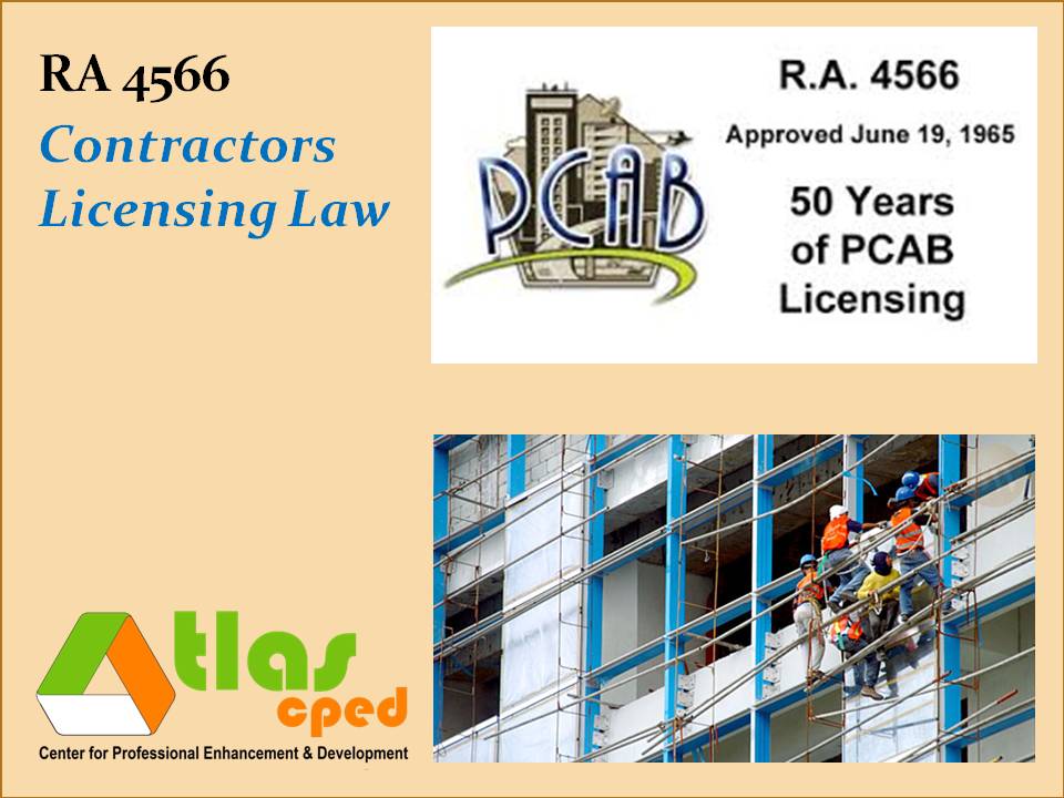 IRR of RA 4566: Contractors Licensing Law | ATLAS CDC Review Center