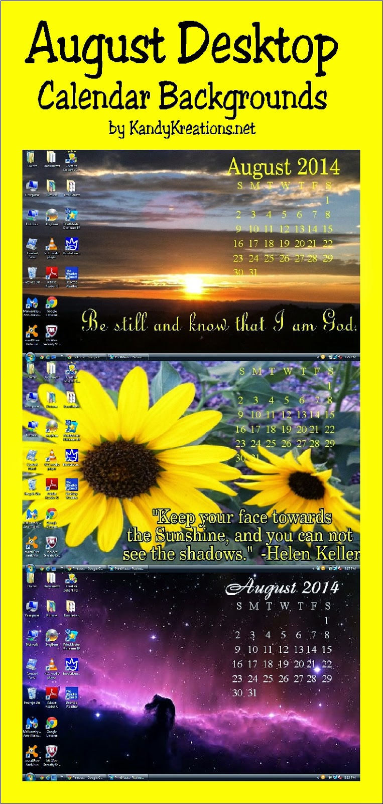 August Desktop Calendar Background and Dare to Share