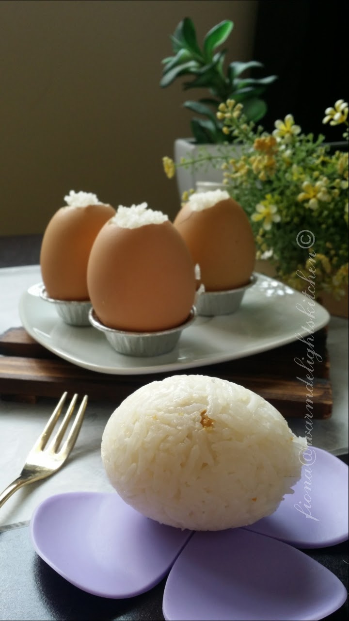 Warm Delights Kitchen: Steamed Rice in Egg Shells