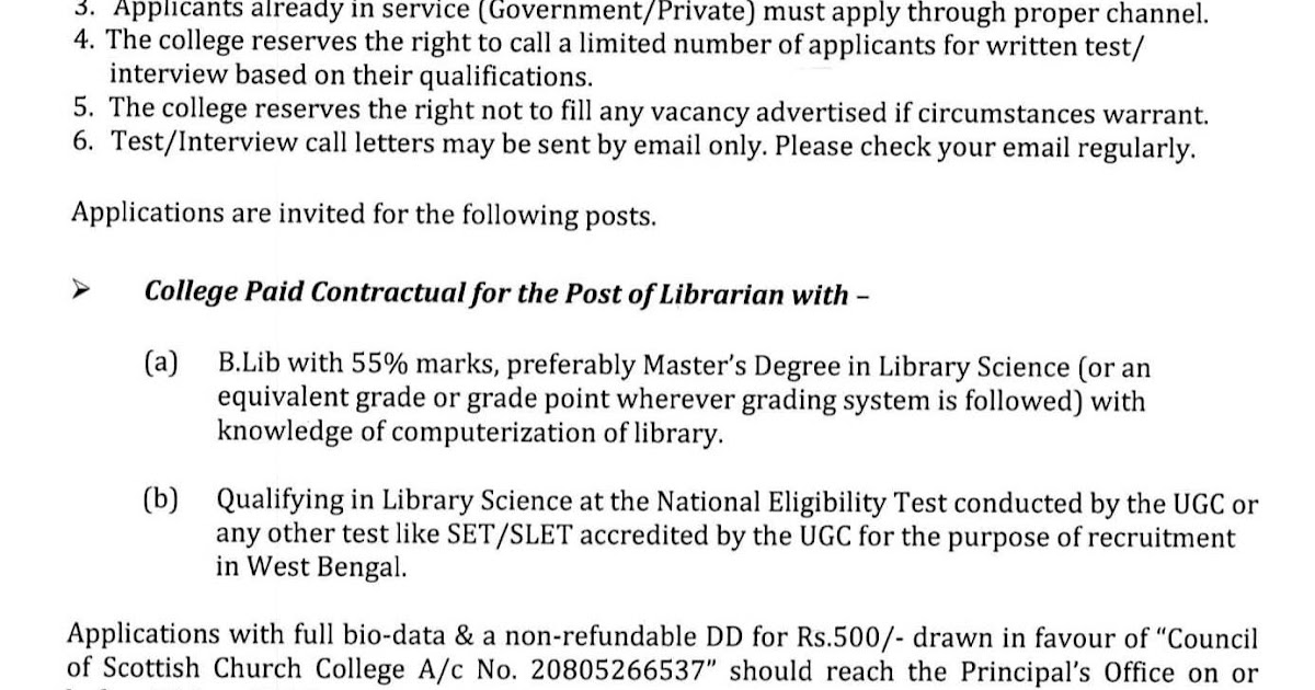 Library Science Professionals Portal: Advertisement for Librarian Post ...