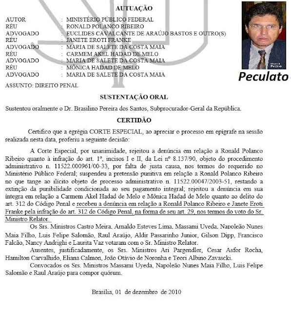 O MUTUCA: PECULATO - O CRIME DE RONALD POLANCO