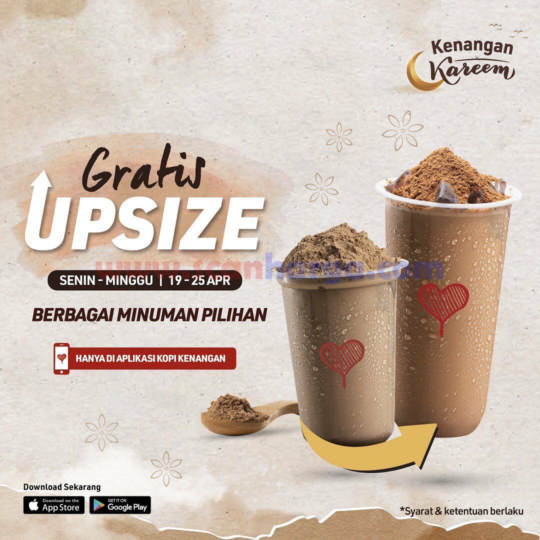 Promo KOPI KENANGAN FLASH SALE! GRATIS UPSIZE untuk Berbagai Menu Pilihan - scanharga