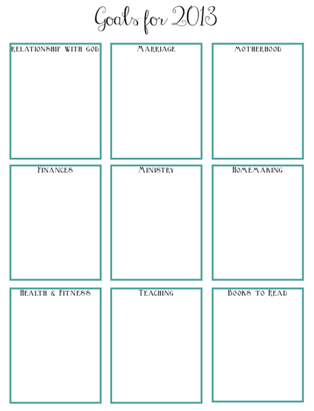 Faith. Home. Love.: My Goals for 2013 {and free printable}