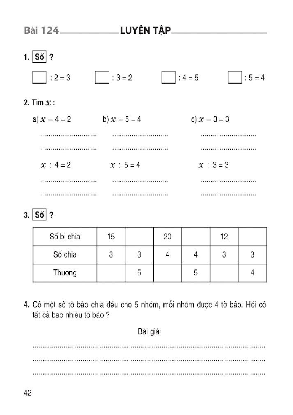 Tìm số bị chia - Vở Bài Tập Toán Lớp 2 Tập 2 - Sách Lớp 2