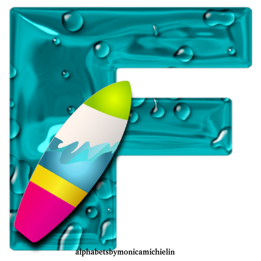 Monica Michielin Alphabets: SURF DROP WATER ALPHABET