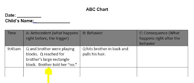 Branch and Blossom Atelier: Using an ABC Chart to Track Behaviors