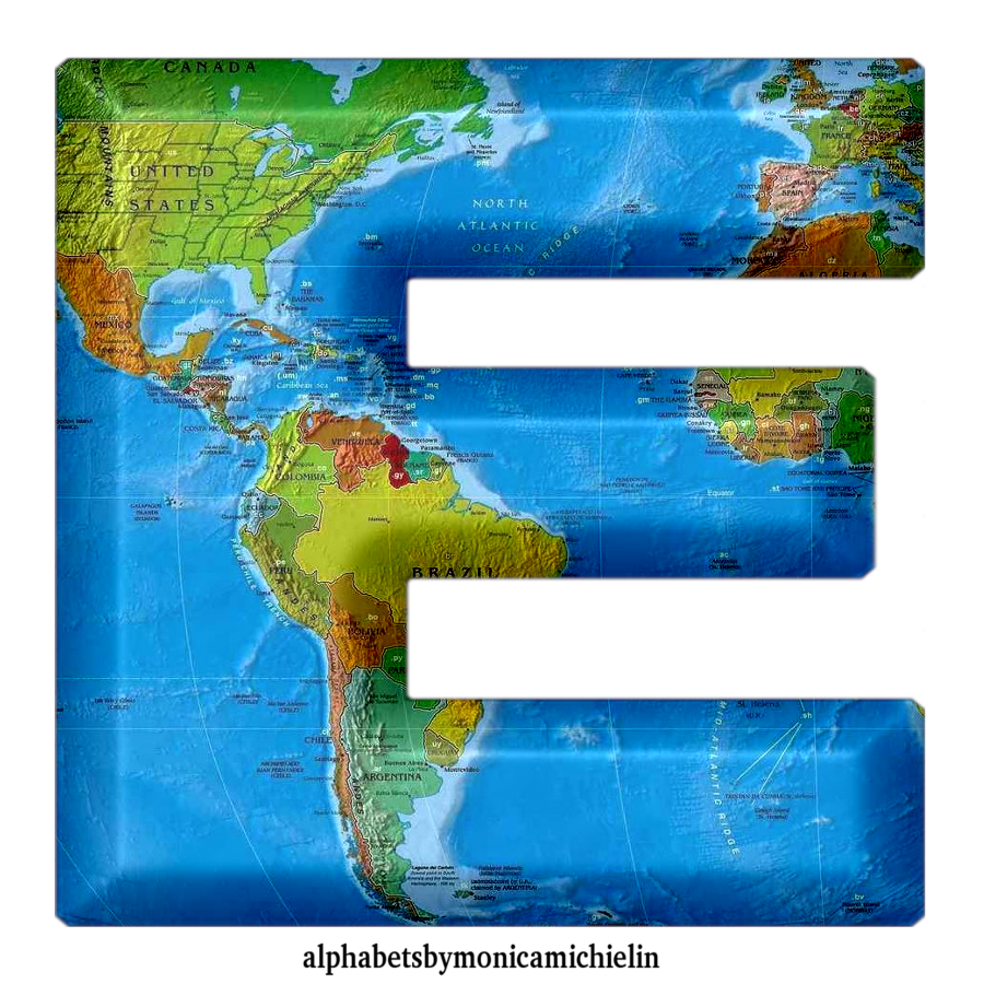 M. Michielin Alphabets: REALISTIC WORLD MAP ALPHABET LETTER PNG, NUMBER ...