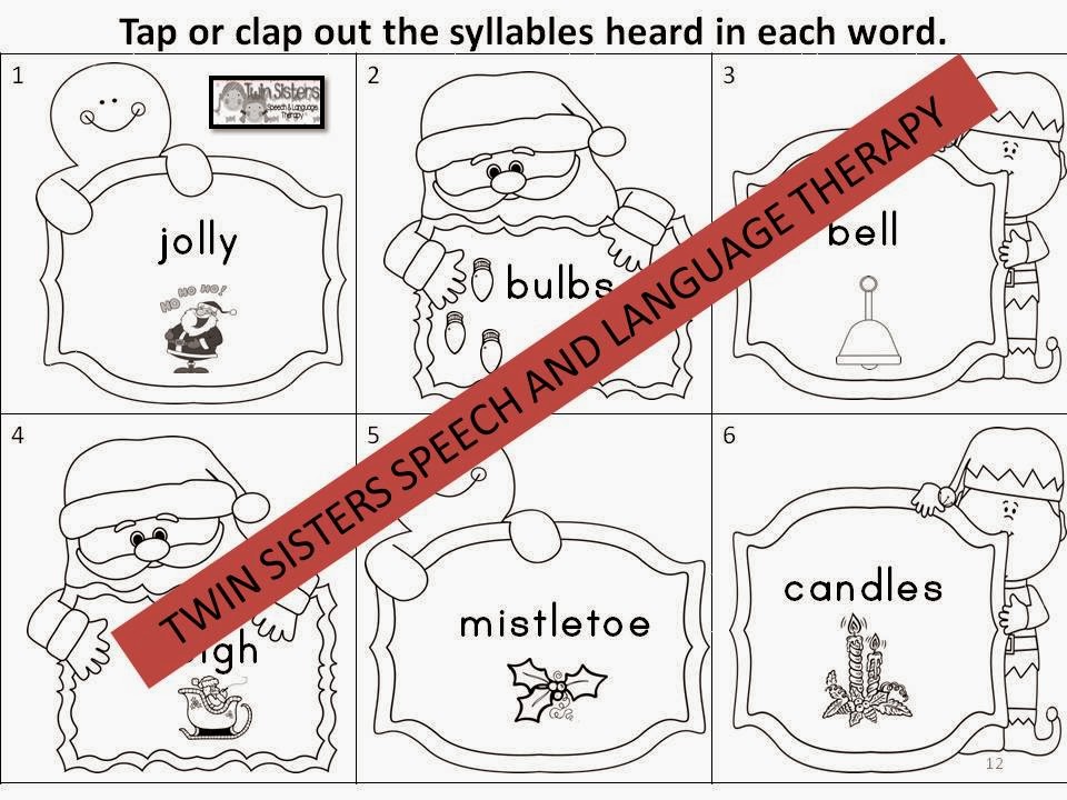 Twin Speech, Language & Literacy LLC: Christmas Phonological Awareness ...
