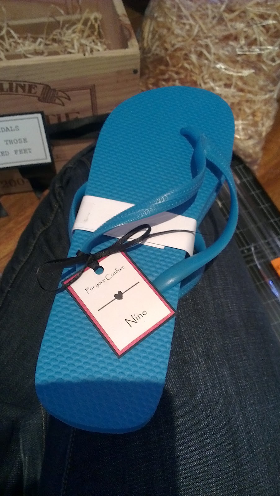 Tiny Little Bubbles: Wedding Jandal Box - Ready for display!