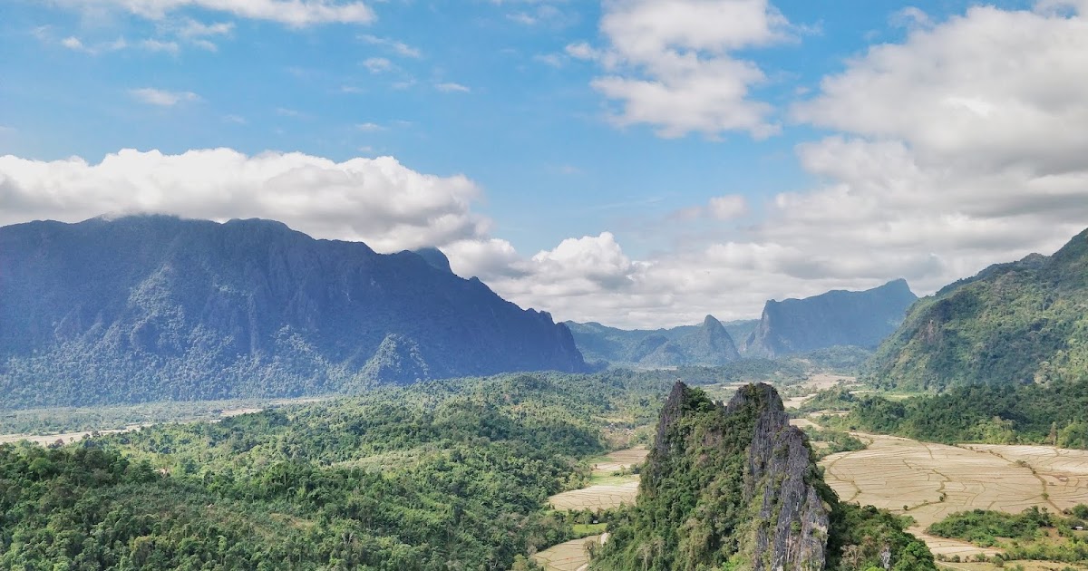 Nam Xay, Vang Vieng - view from 400m above