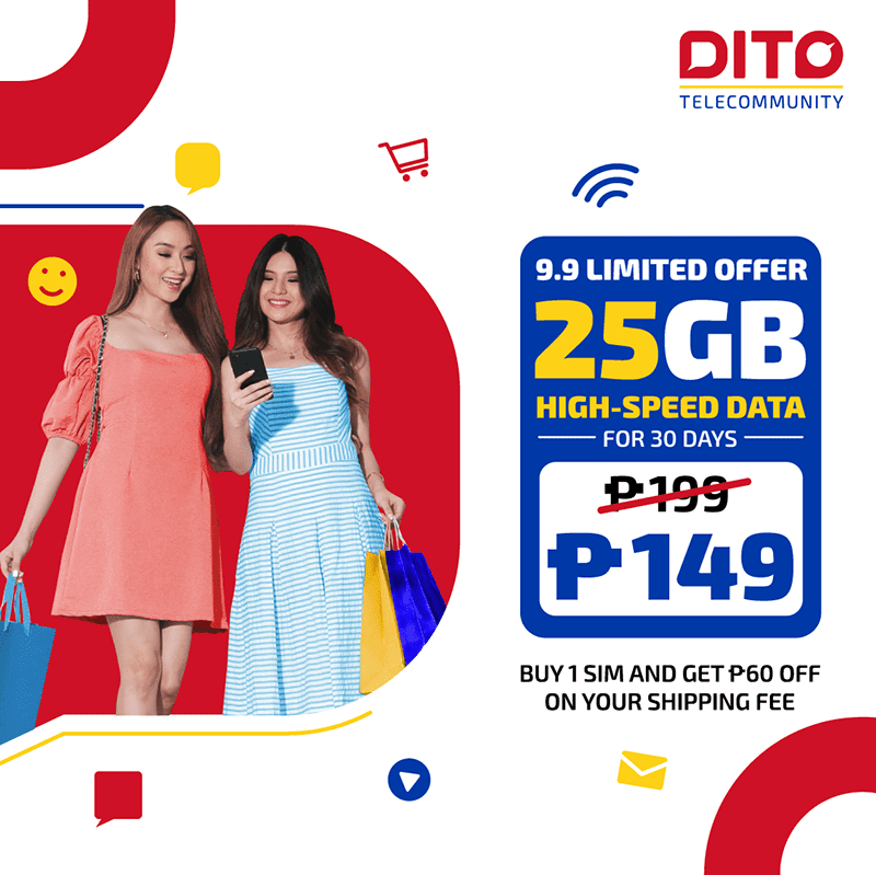 DITO SIM cards and data promos are discounted in Lazada and Shopee 9.9 sale