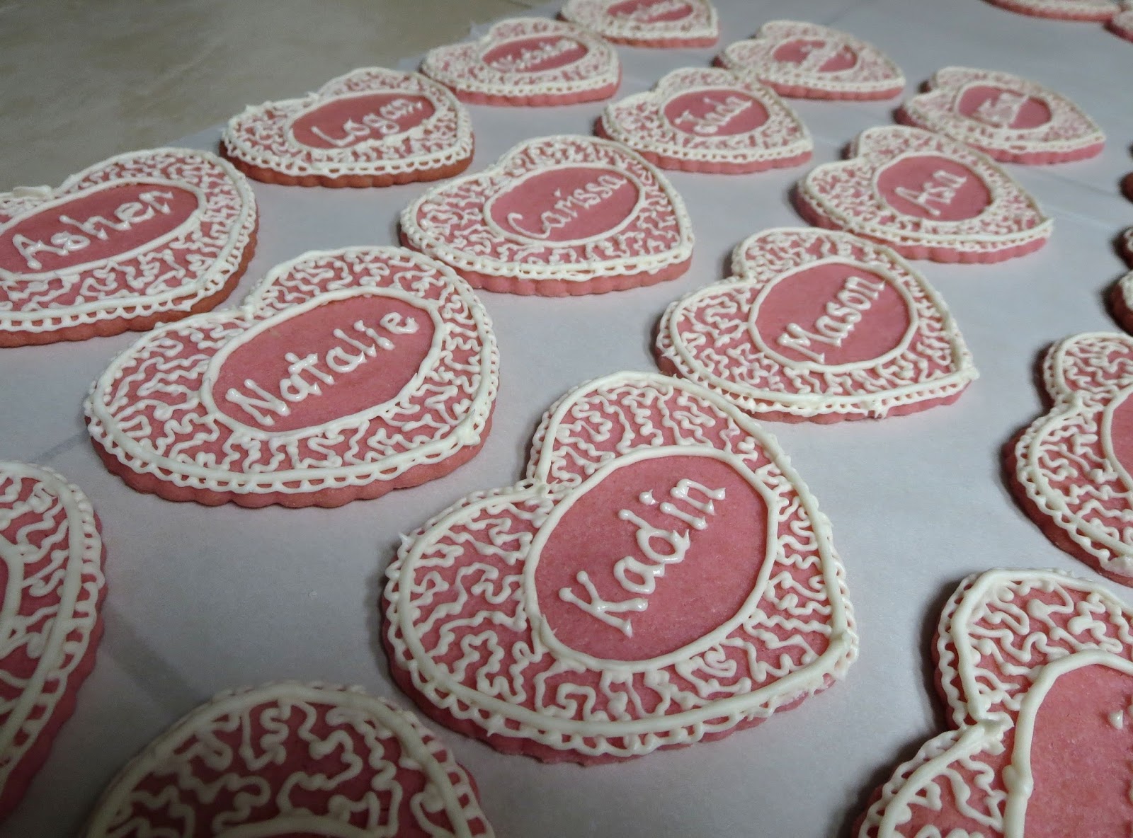 My Cake Corner: Personalized Valentine's Day Heart Cookies - February 2015
