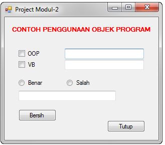Contoh Penggunaan Objek Program di Visual Studio
