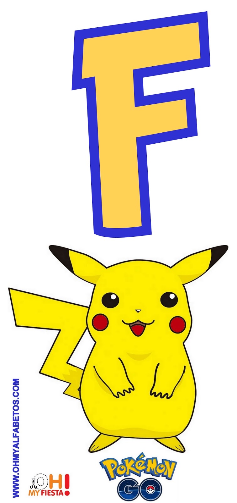 pokemon-go-pikachu-alphabet-F.jpg (756×1600) | Pikachu de pokémon ...