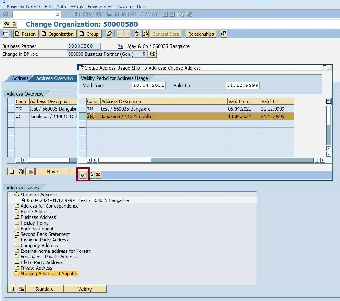 How To Maintain Multiple Address For One Business Partner In SAP ...