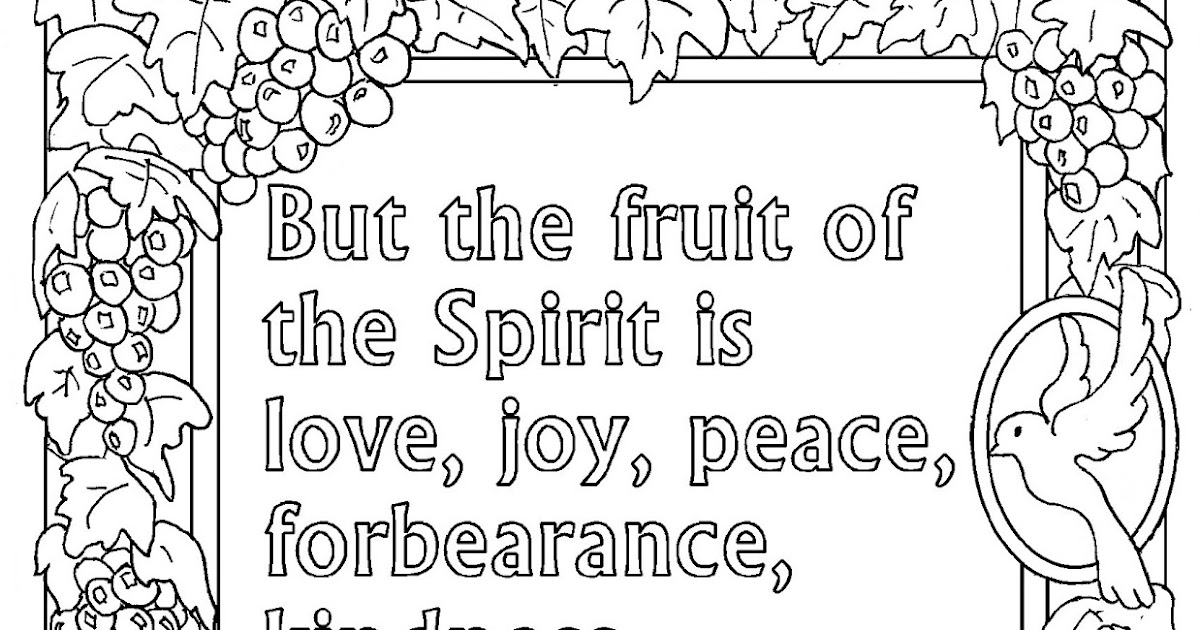 Coloring Pages for Kids by Mr. Adron: Free Galatians 5:22-23a Fruit of ...