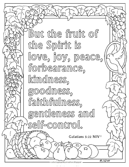 Coloring Pages for Kids by Mr. Adron: Free Galatians 5:22-23a Fruit of ...