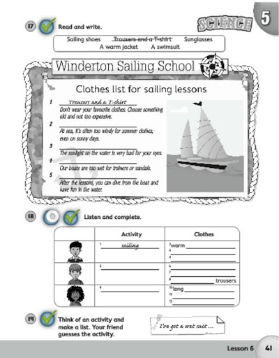 Ludy Virtual: Inglés 5º de Primaria (activity book pages 41 y 42)