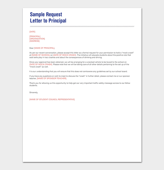 Formal Letter Format For School Students - Formal Letter
