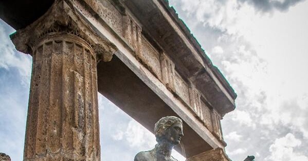 Statue of Apollo on east side of Temple of Apollo