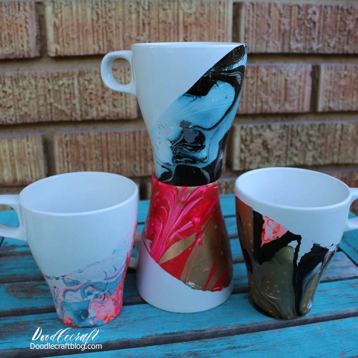 Marbled Dipped Mugs!