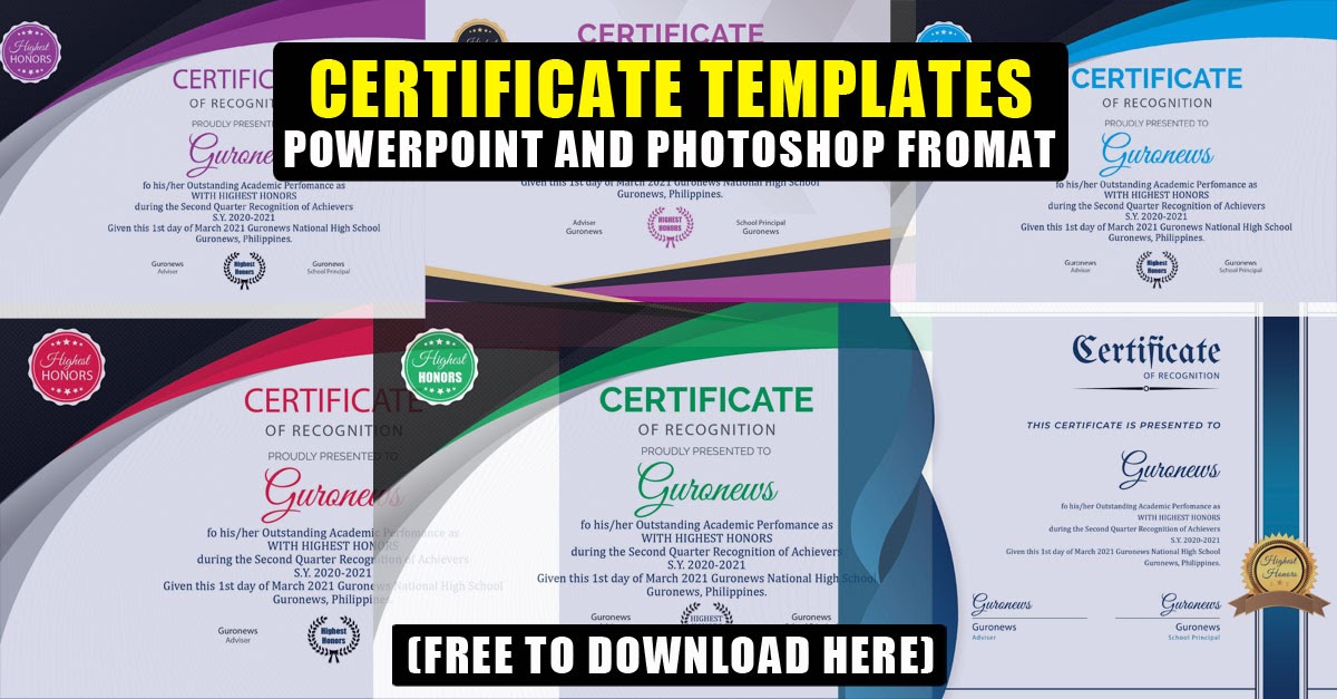 Editable Certificate Templates