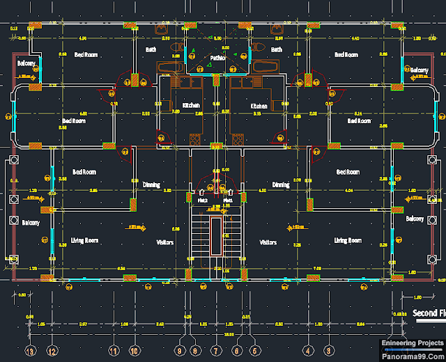 B-430) Buildings | G+4 Building classic design, 8 flats 2BR hall 125m2 ...
