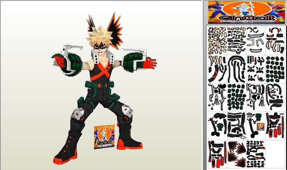 GINCRAFT_PAPER : BAKUGO MY HERO ACADEMIA PAPERCRAFT - GINCRAFT PAPER