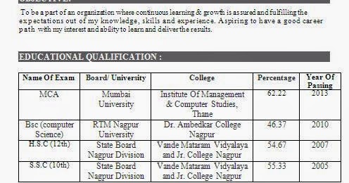 biodata format for student