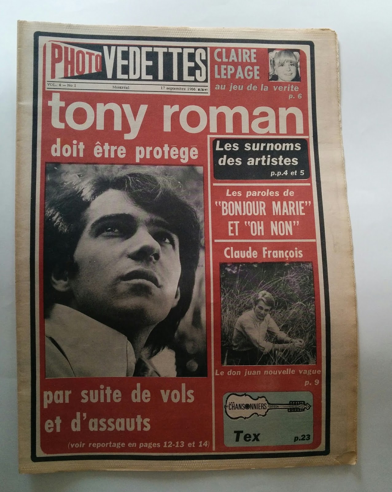 journal Marie-Reine Bellemare : PHOTO VEDETTES (Montréal) 17 septembre ...