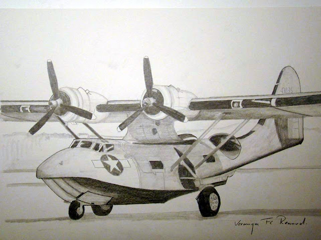 Veronique Renard - visual artist: Catalina Seaplane (Drawings for the ...